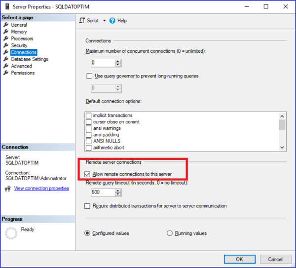 TIPS: Error en Conexión a SQL Server - DATOPTIM