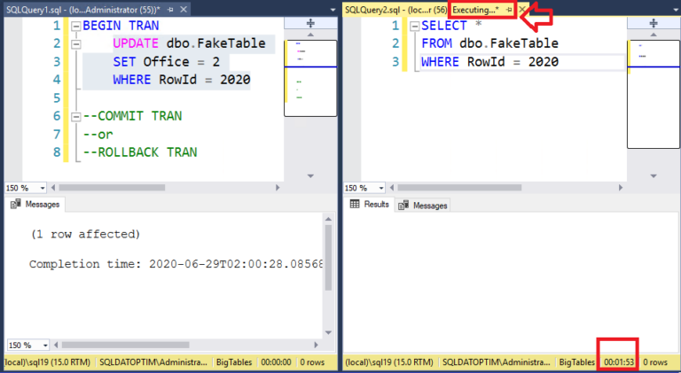 Cómo funciona READ COMMITED en SQL Server - DATOPTIM