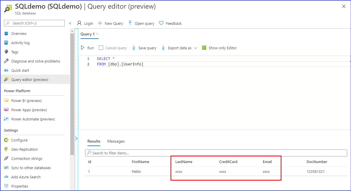 How to mask data in Azure SQL Database - DATOPTIM