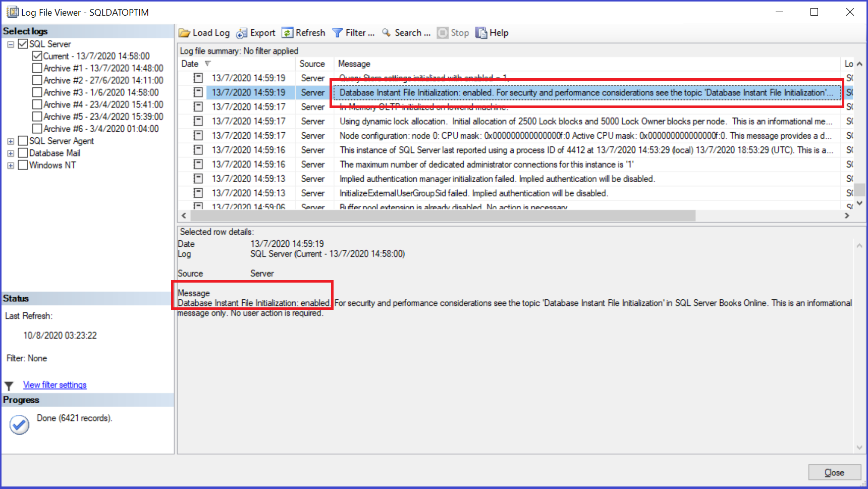 Qué es Instant File Initialization en SQL Server - DATOPTIM